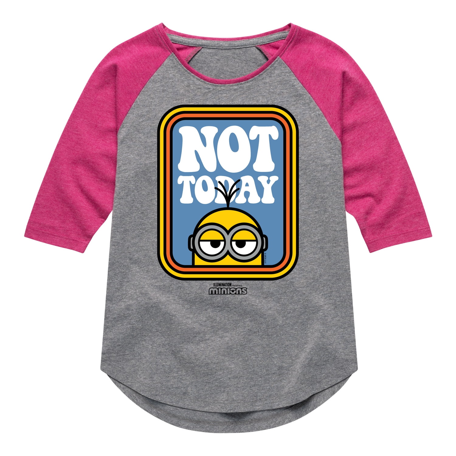 Despicable Me Minions - Not Today - Toddler & Youth Girls Raglan ...