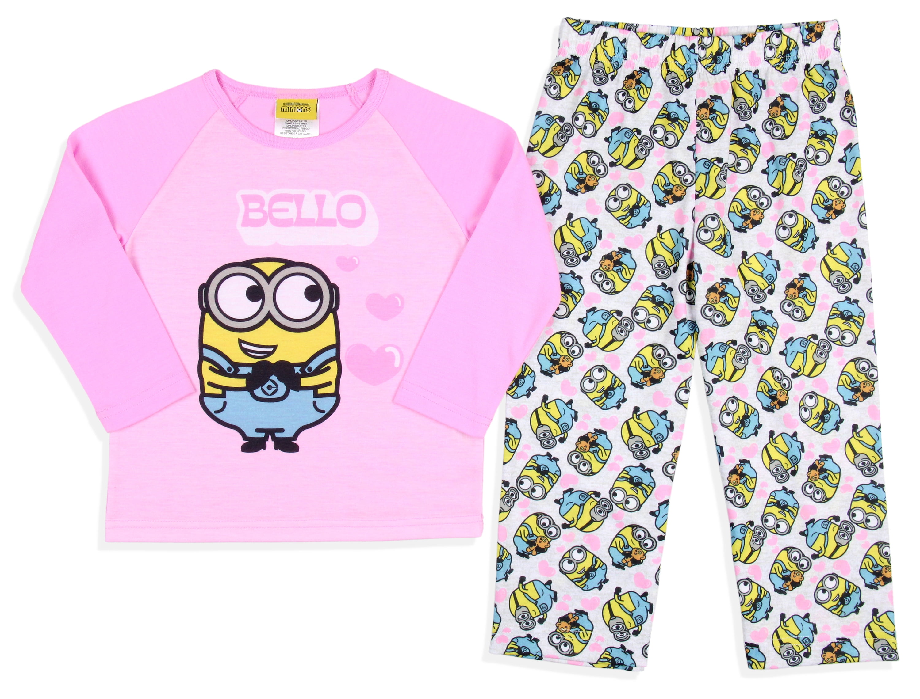 Despicable Me Minions Toddler Girls' Chibi Bello Raglan 2 Piece Pajama ...
