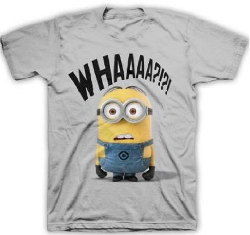 Despicable Me Whaaa Minion Gray Adult T-Shirt - Walmart.com