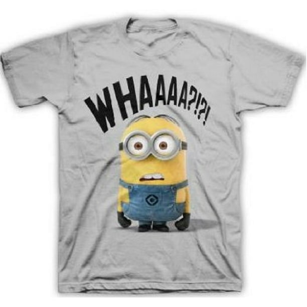 Despicable Me Whaaa Minion Gray Adult T-Shirt - Walmart.com