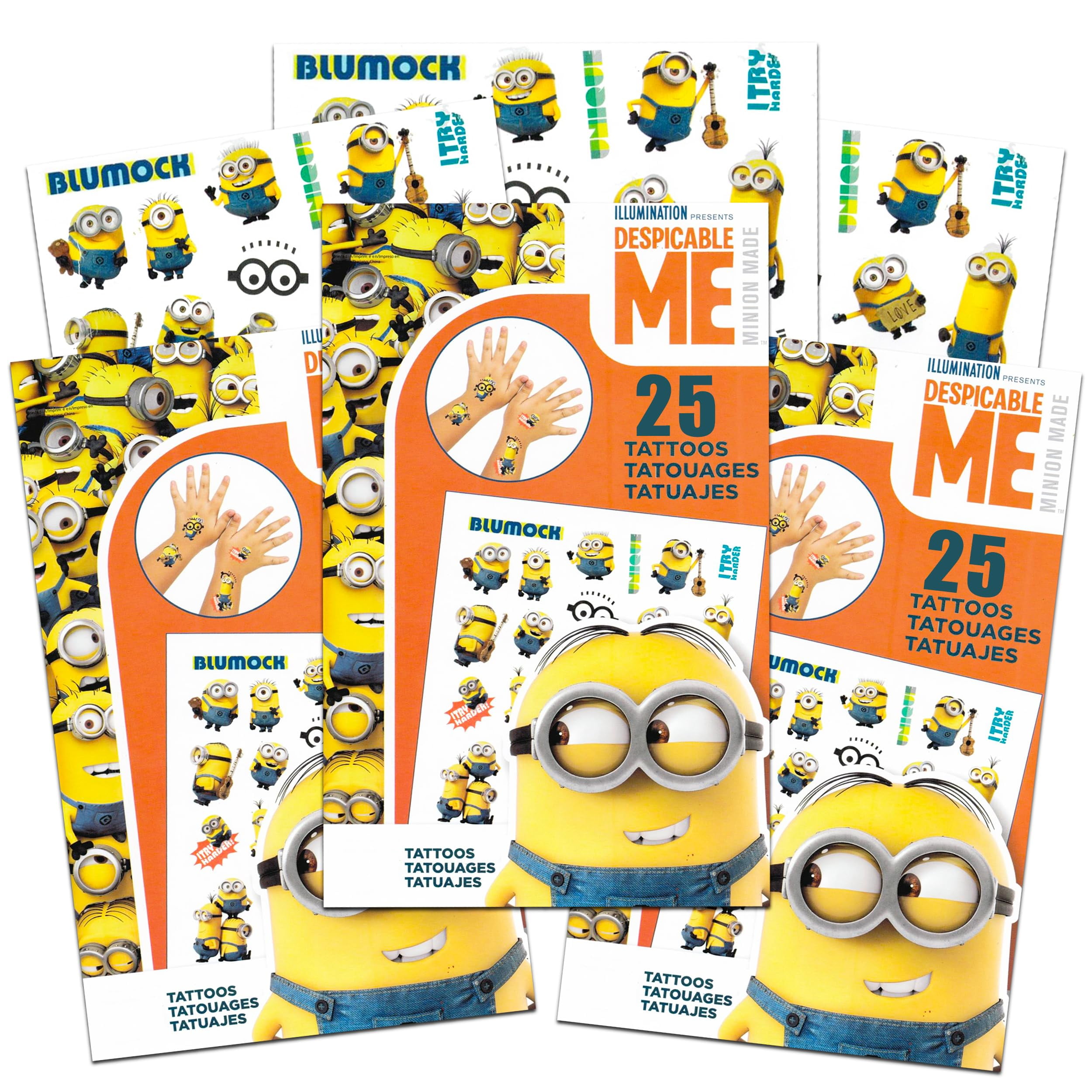 Despicable Me MinionsEGSC Tattoos Party Favors Pack Bundle - 75 Ct ...