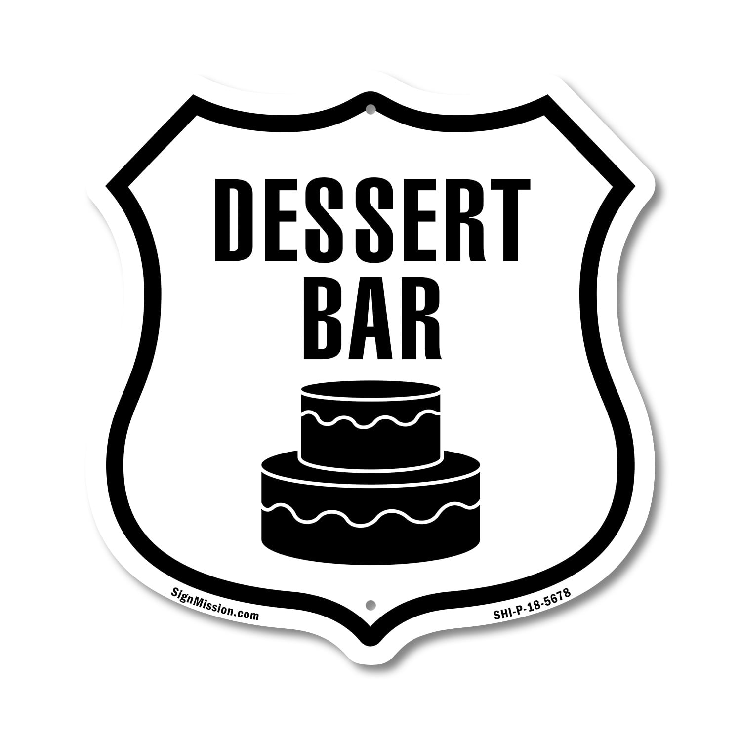 Dessert Bar (2 Pack) 12 inch X 12 inch Shield-Shaped Rust-Free Aluminum ...