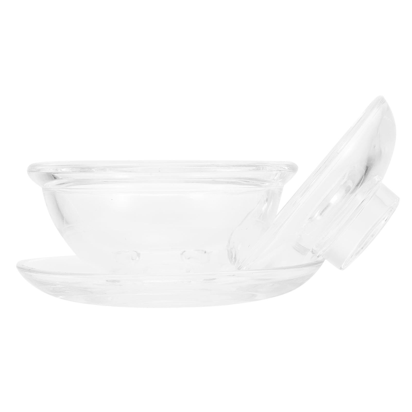 Dessert Bowls Glass Dessert Cup with Lid and Saucer Pudding Cup Sugar ...