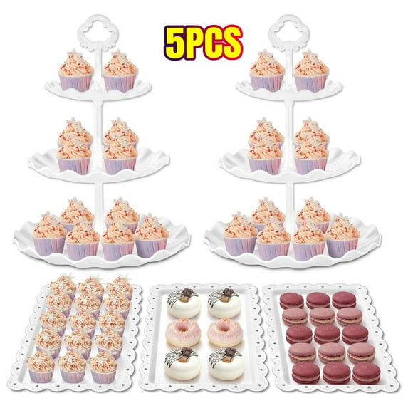 Dessert Cupcake Stand, 5pcs Dessert Table Display Set, 3 Tiered Cup ...