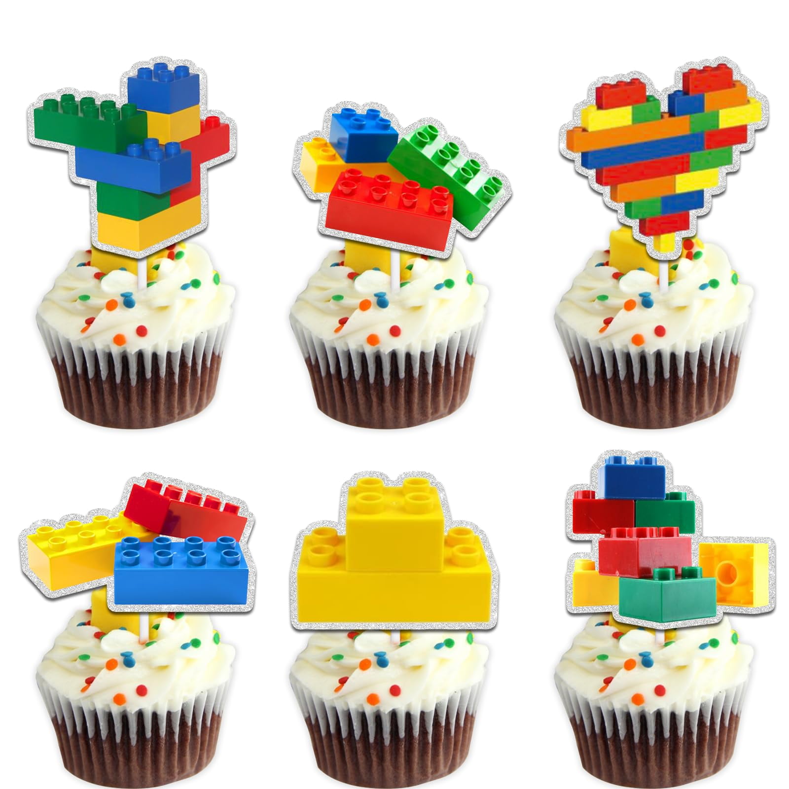 Dessert Cupcake Topper Pick for Building Blocks Block Theme Decor ...