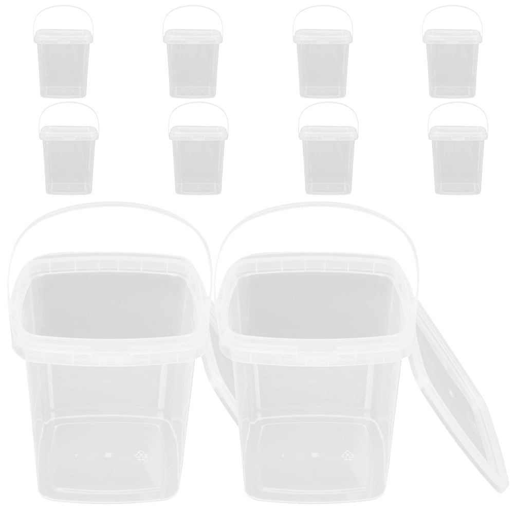 Dessert Cups 10 Pcs Ice Cream Bucket Reusable Containers with Lids ...