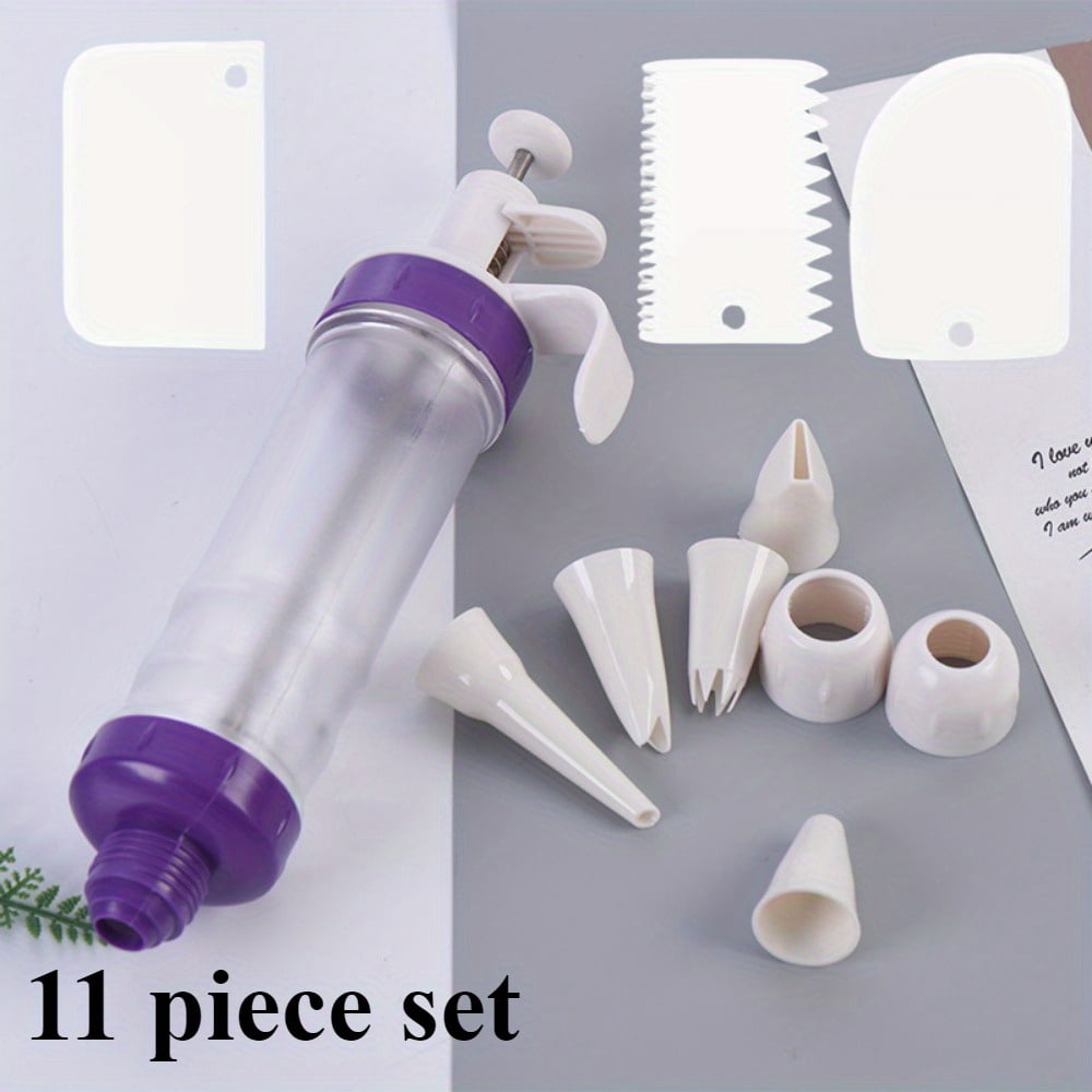 Dessert Decorating Syringe Set with 7 Icing Nozzles & 3 Cream Scrapers ...