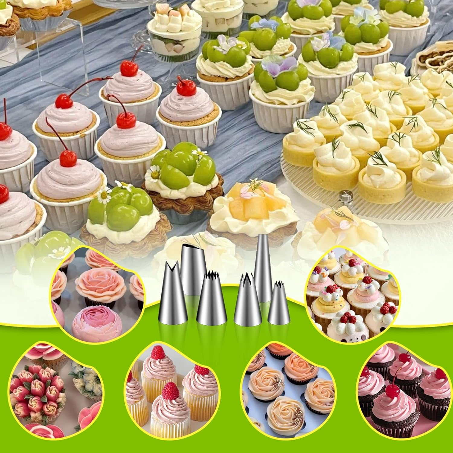 Dessert Decorating Syringe Set, Frosting Piping Kit Stainless Steel ...