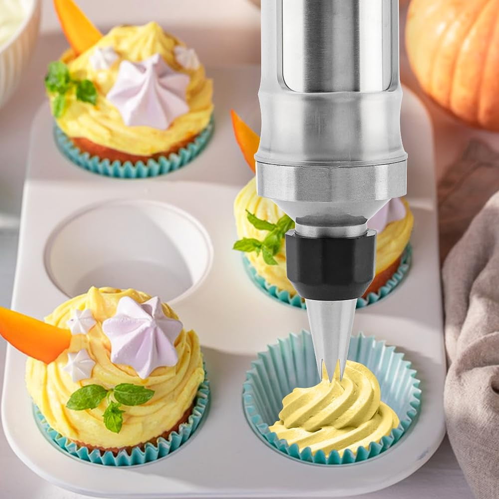 Dessert Decorating Syringes Set, Frosting Piping Kit Stainless Steels ...