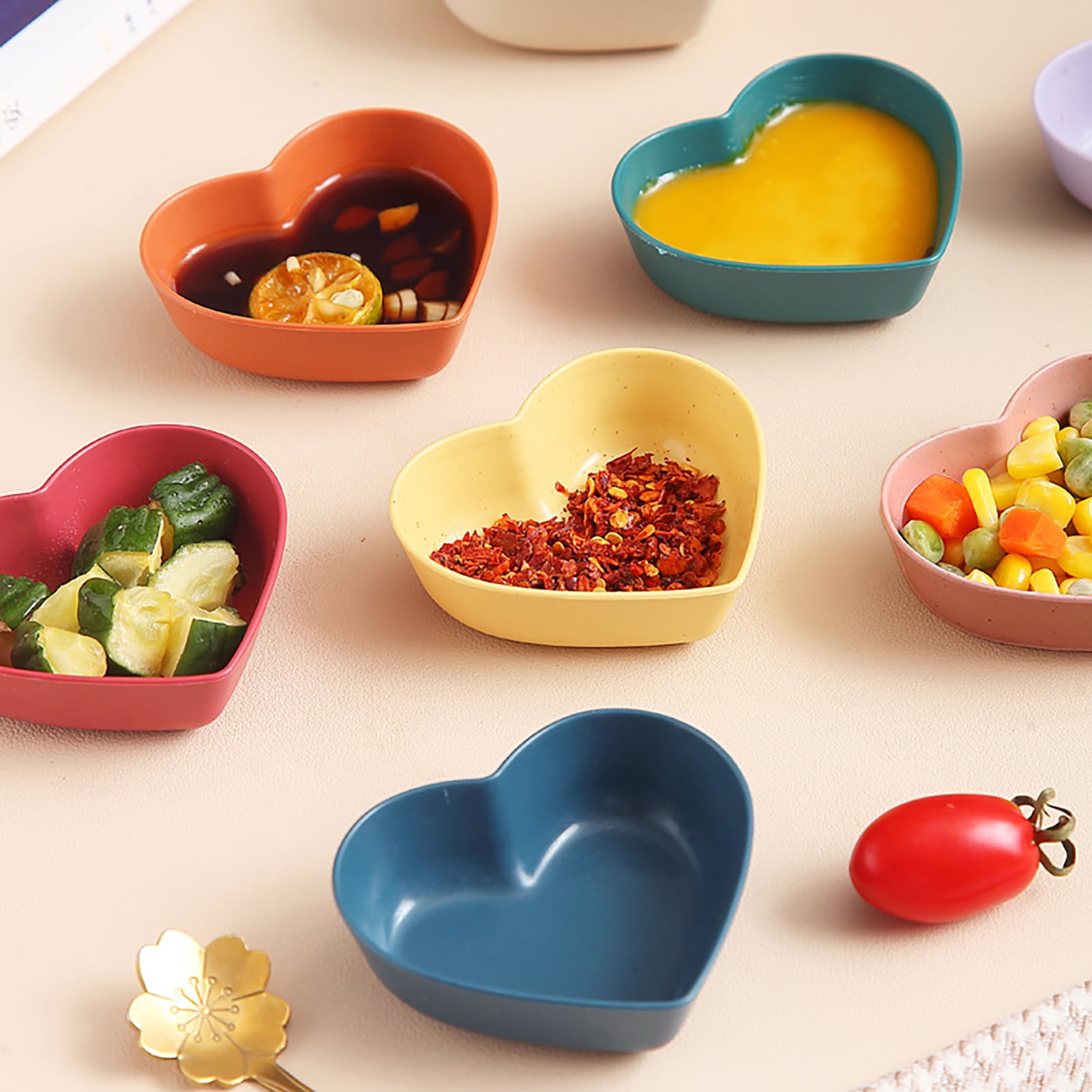 Dessert Dish Heart-shaped Stackable Drop Resistant Washable Sound ...