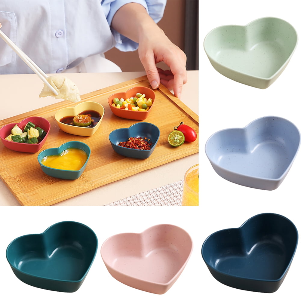 Dessert Dish Heart-shaped Stackable Plates Unbreakable Dinner Dishes ...