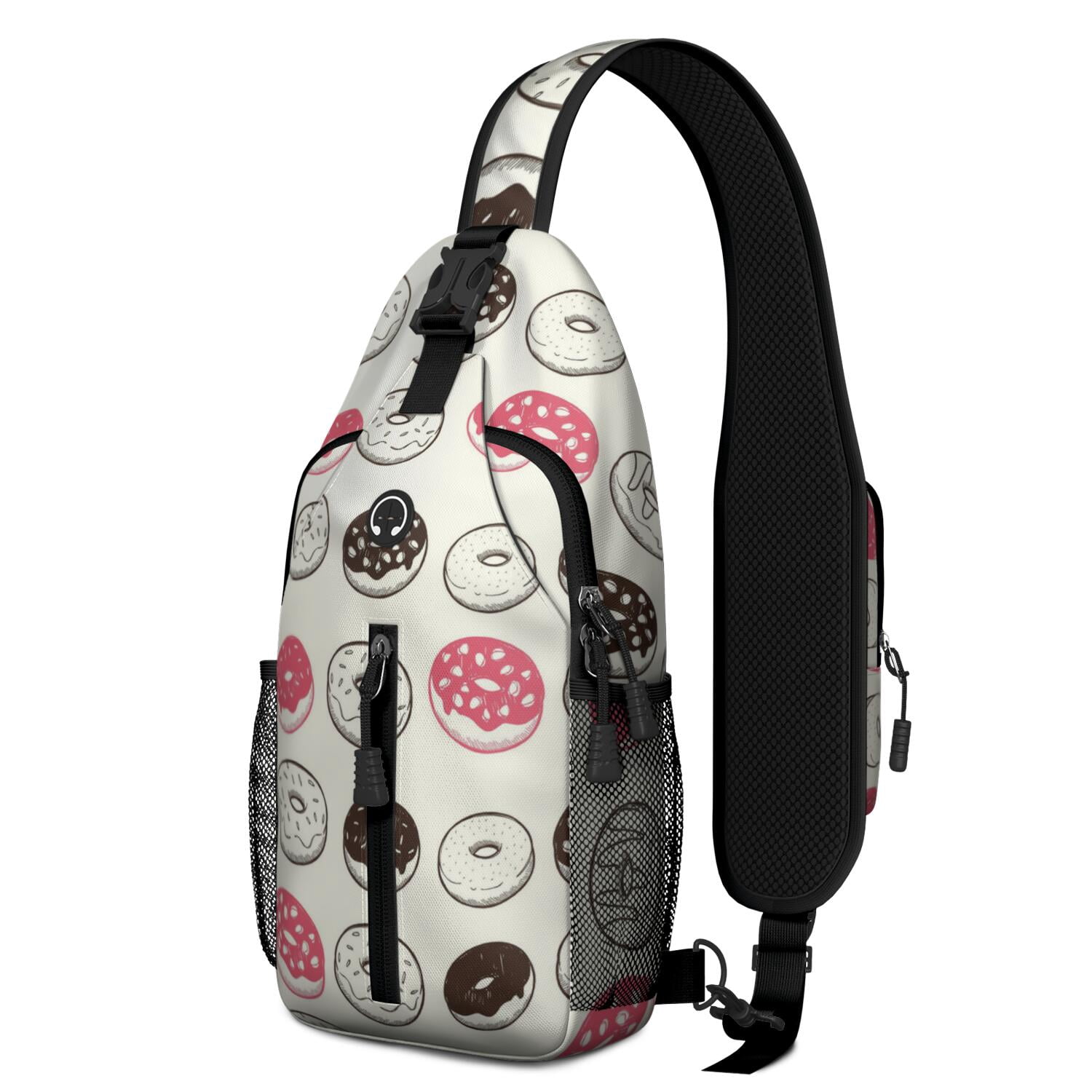 Dessert Donut Print Sling Bag, Colorful Doughnut and Candy Crossbody ...
