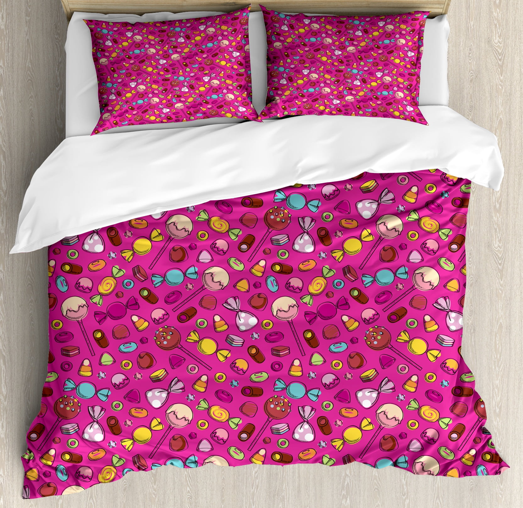 Dessert Duvet Cover Set, Spiral Candies Lollipop Ice Cream Bakery ...
