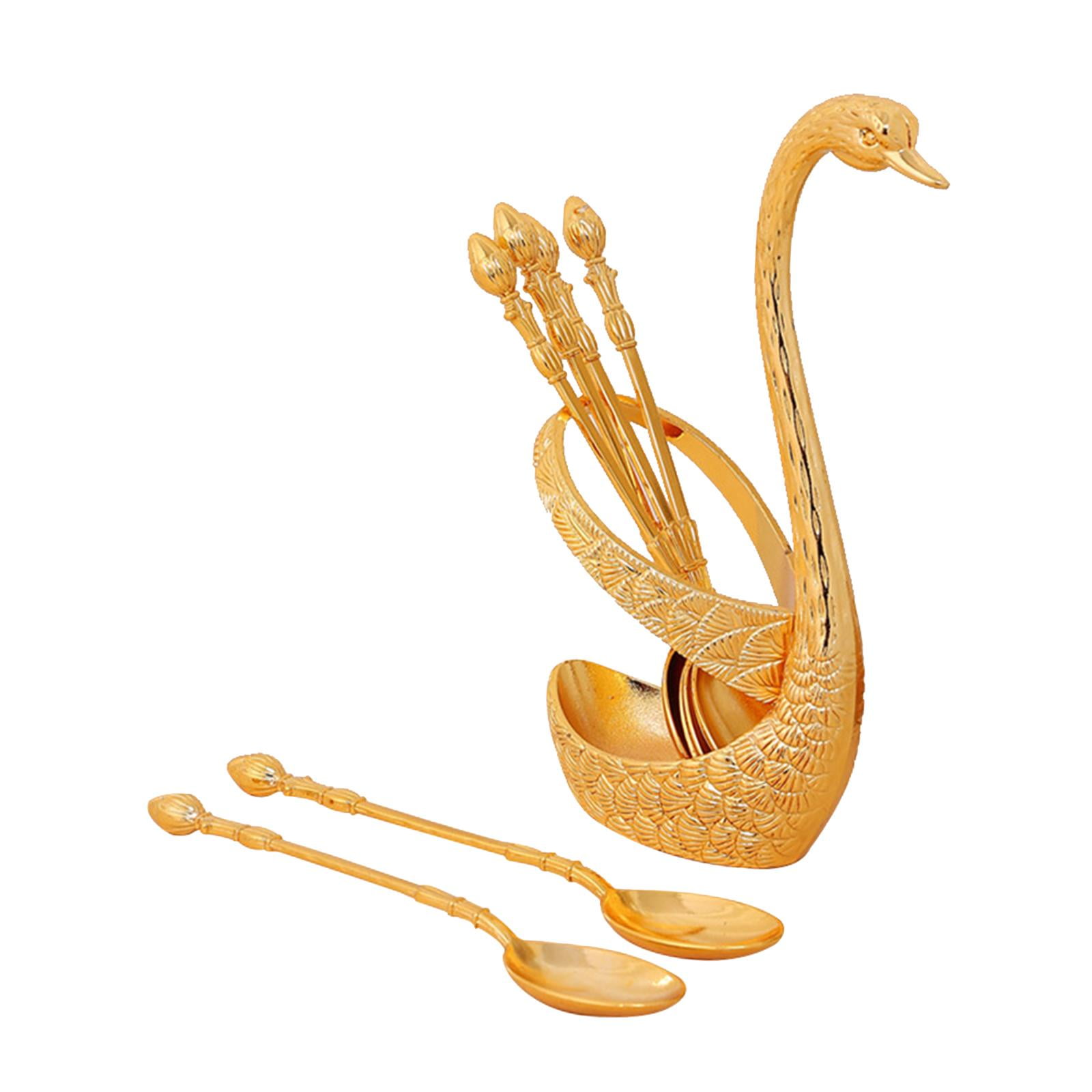 Dessert Flatware Set, Swan Spoon Organizer, Coffee Ice Cream Swan Base ...