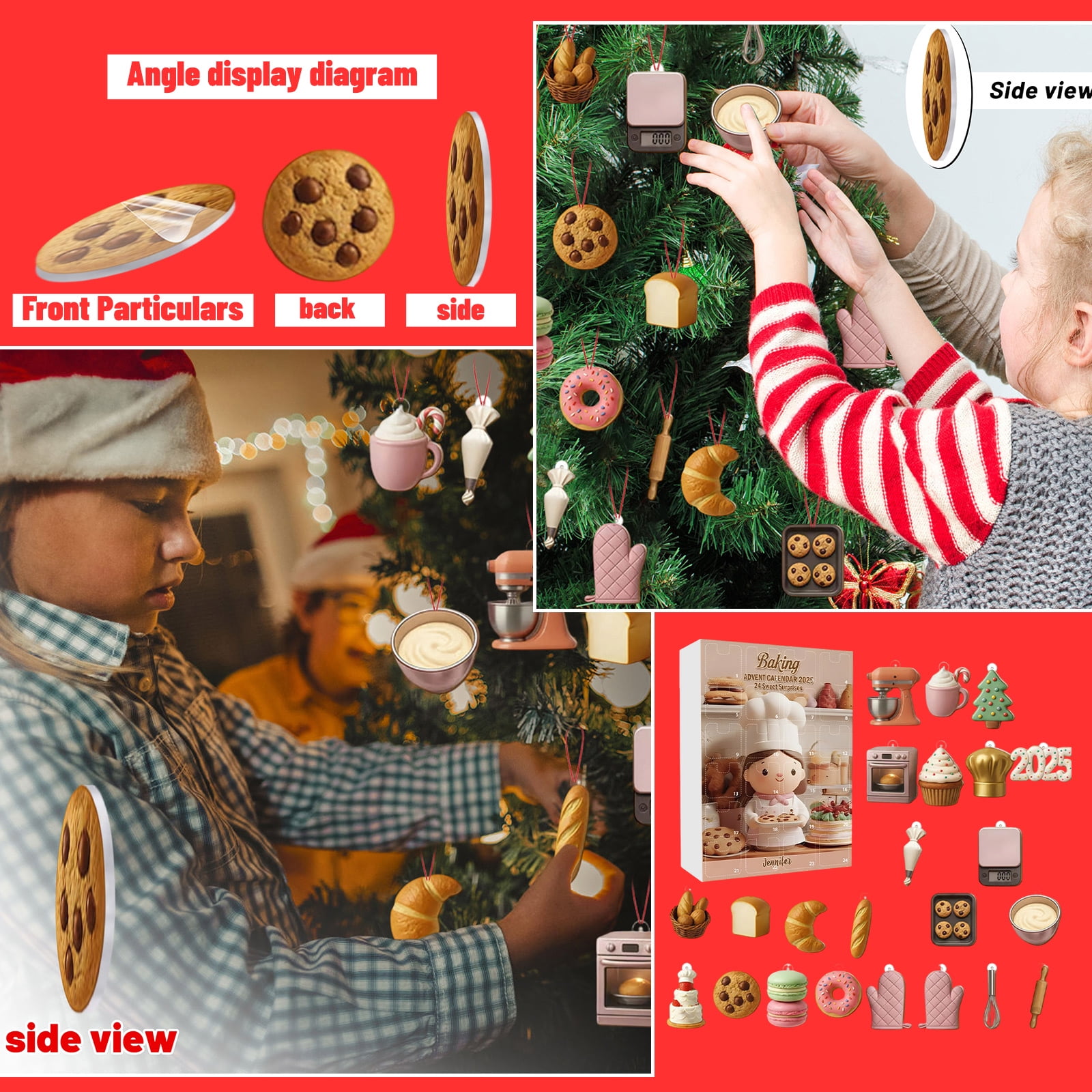 Dessert Food Advent Calendar, Acrylic 24-Surprise Sweet Countdown ...