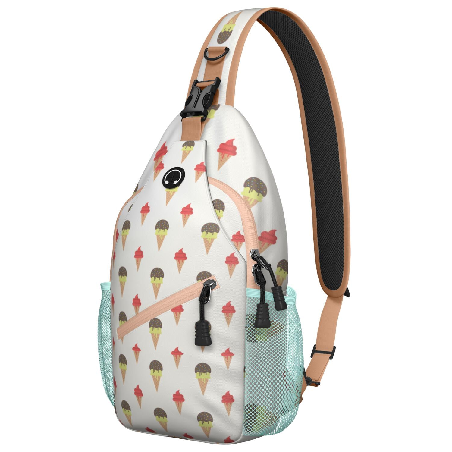 Dessert Food Pattern Ice Cream Summer Style Trendy Sling Backpack for ...