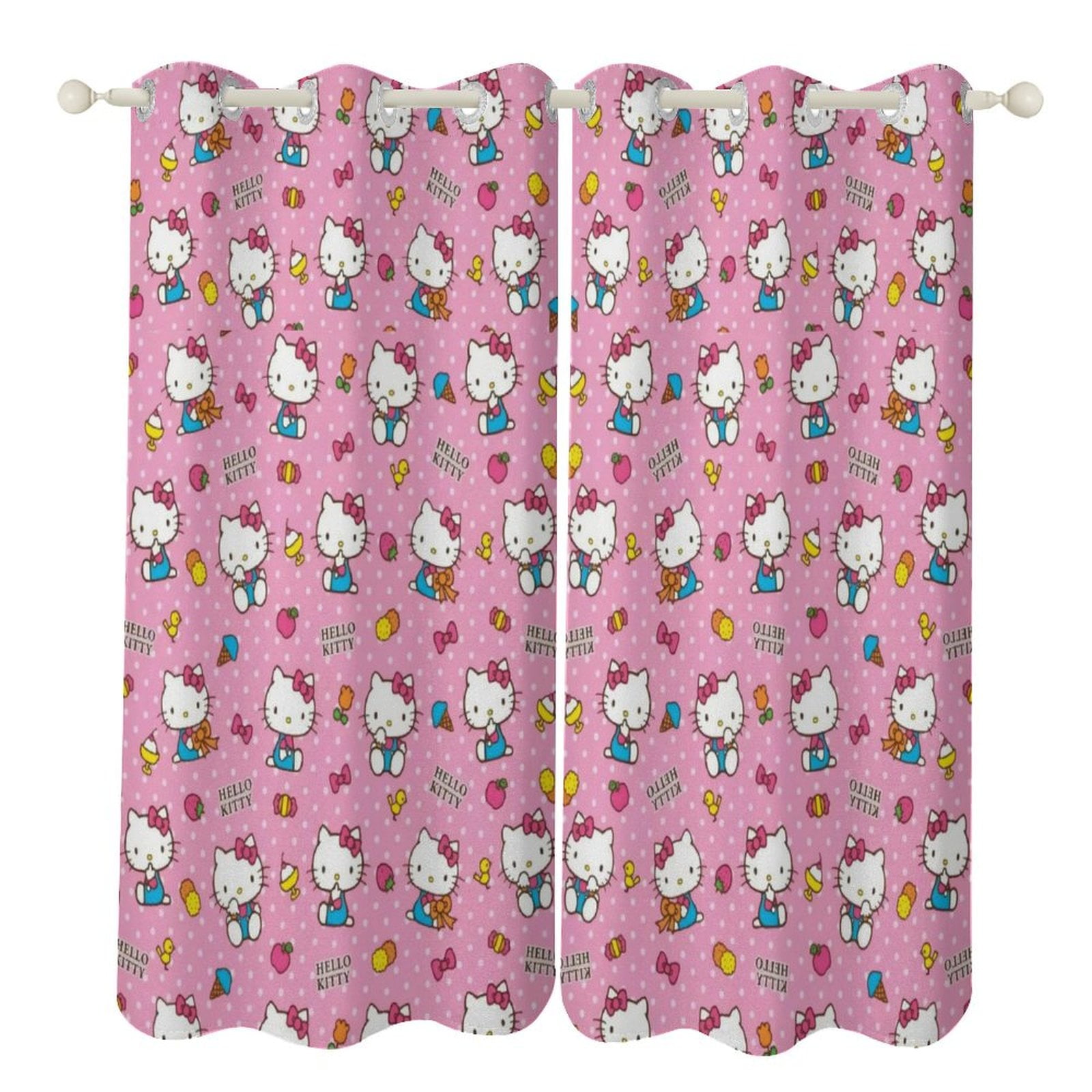 Dessert Hello Kitty Kids Curtains 52 X 72 Inch,Cartoon Blackout ...