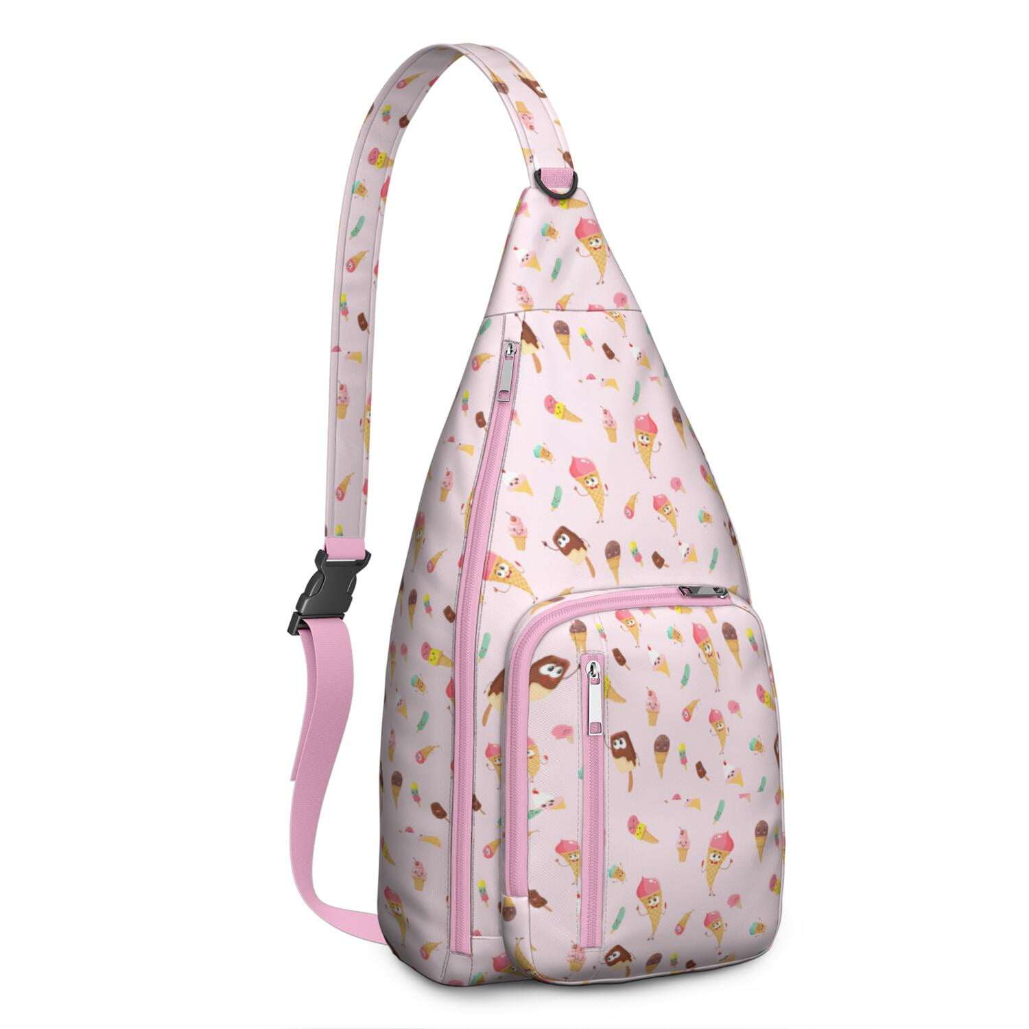 Dessert Lover Sling Backpack – Cute Ice Cream & Food Pattern Shoulder ...