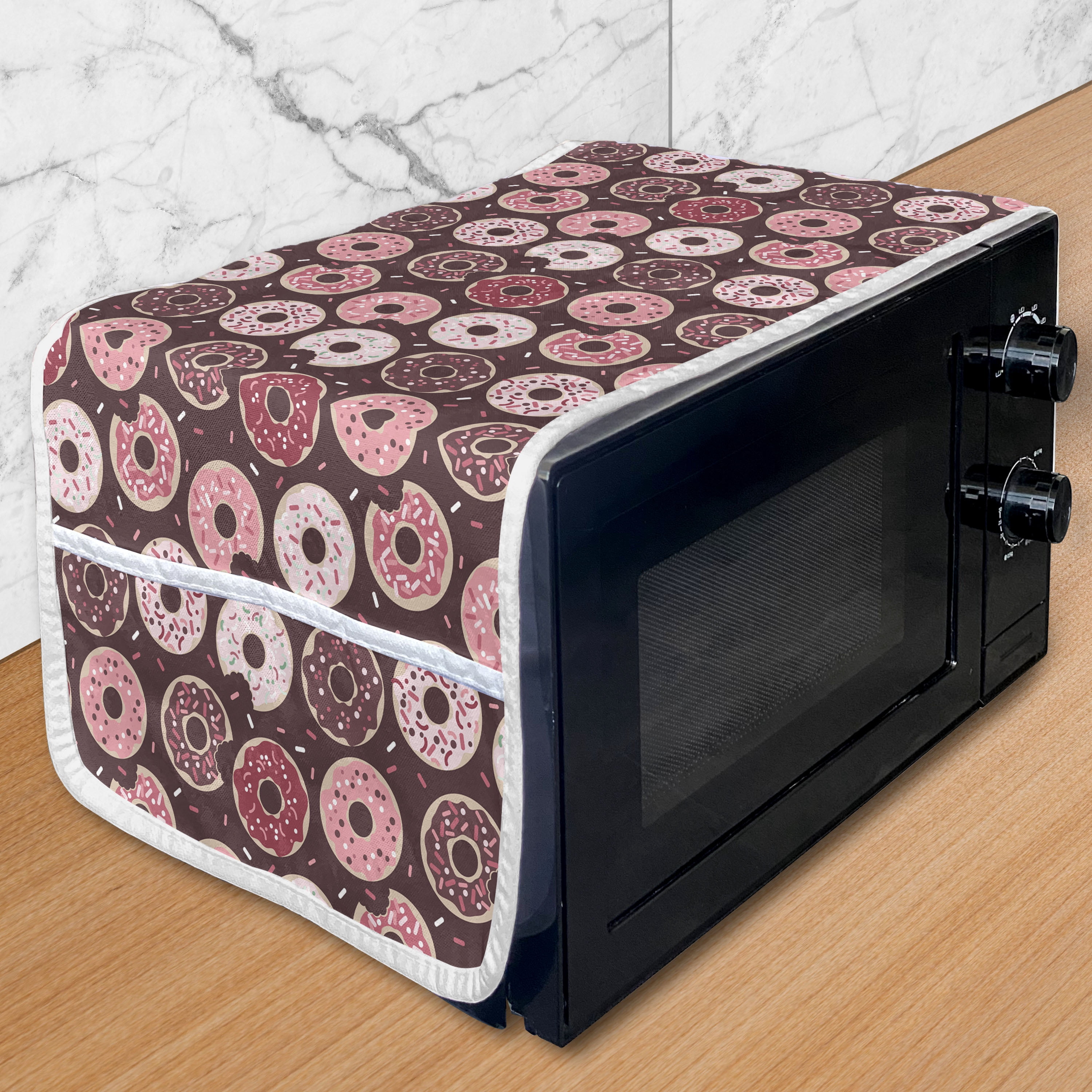 Dessert Microwave Oven Cover, Glazed Donuts with Sprinkles Yummy Bites ...