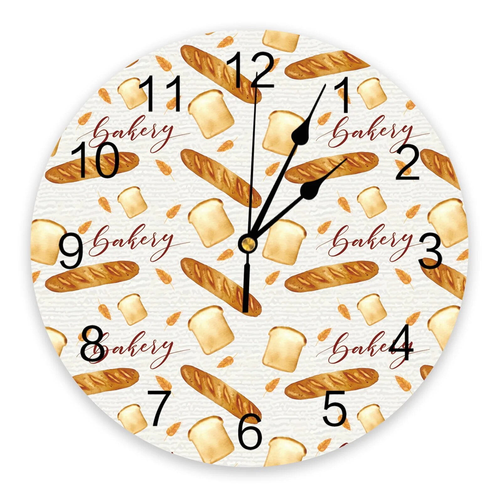 Dessert Pattern Bread Clocks Wall Home Decor Modern Kitchen Room ...