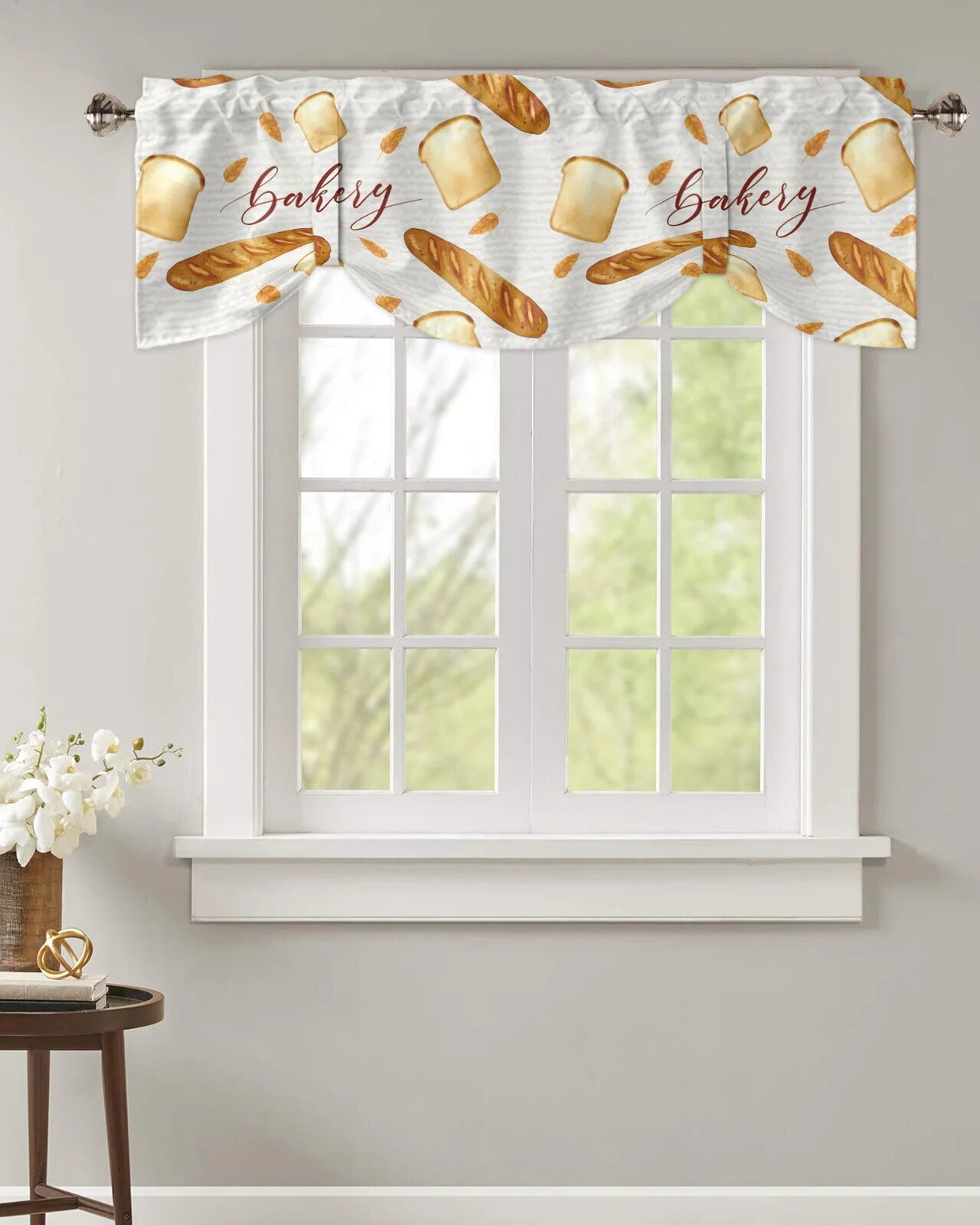 Dessert Pattern Bread Window Curtain Kitchen Cabinet Coffee Tie-Up ...