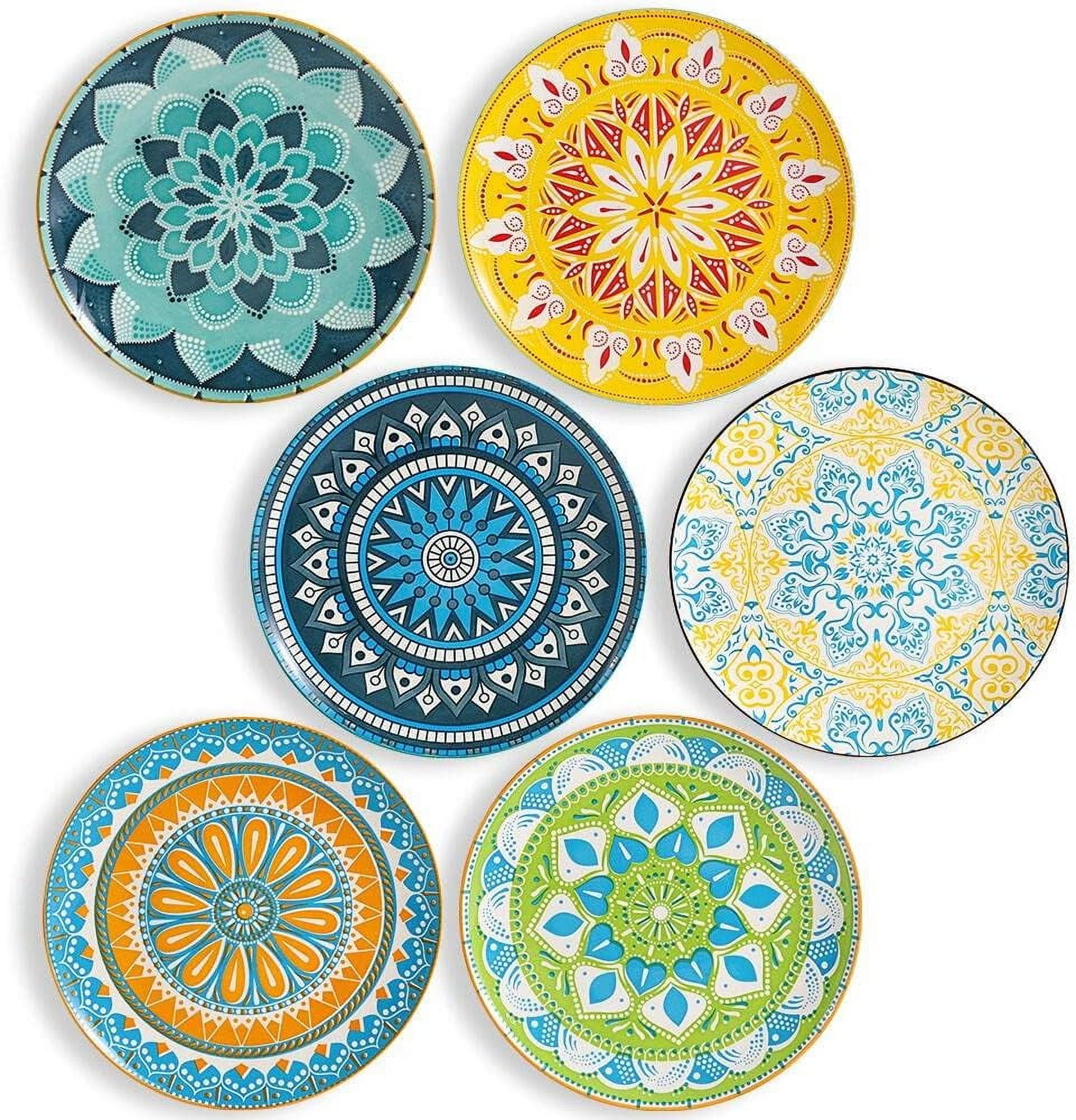 Dessert Plate Set of 6-8 Inch Ceramic Salad and Appetizer Plates ...