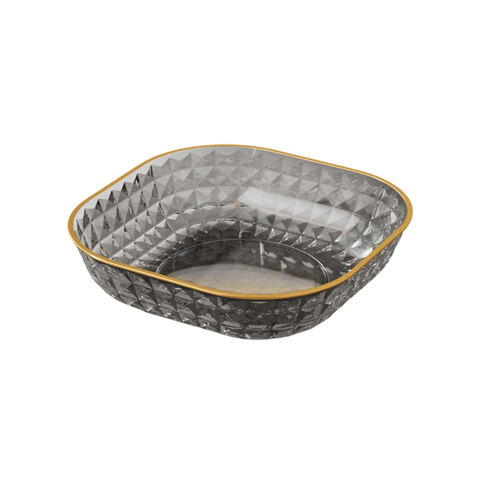 Dessert Plates, Reusable Plastic Plates with Gold Trim & Raised Edge ...