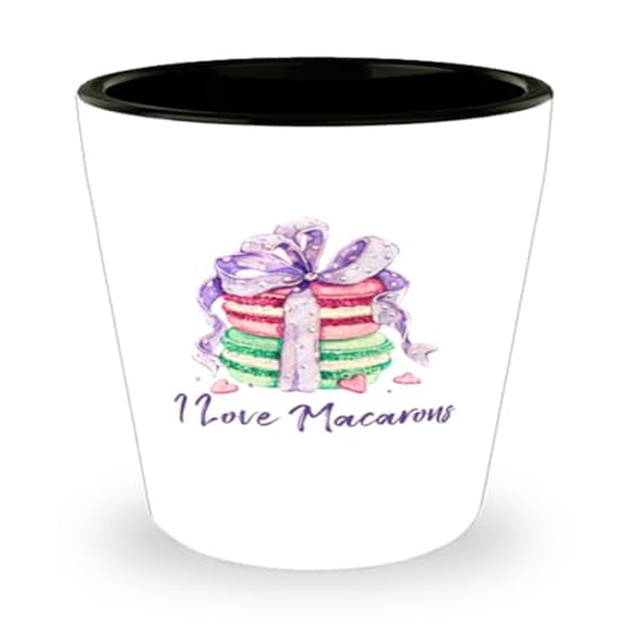 Dessert Shot Glass, I Love Macarons, French Food Gift, Mini Glassware ...