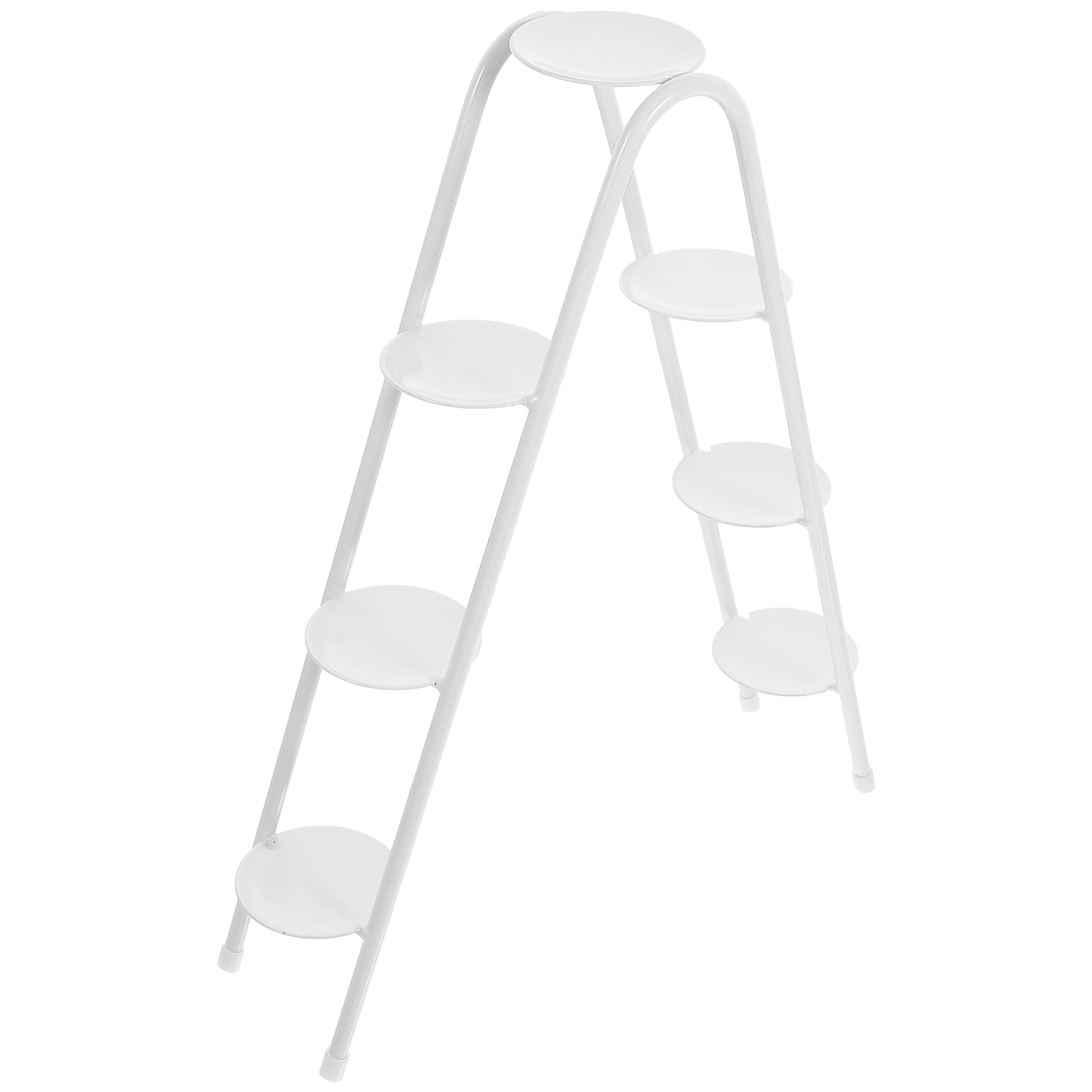 Qnmwood 4-Tier Cupcake Stand Ladder Shape Metal Display Shelf White ...