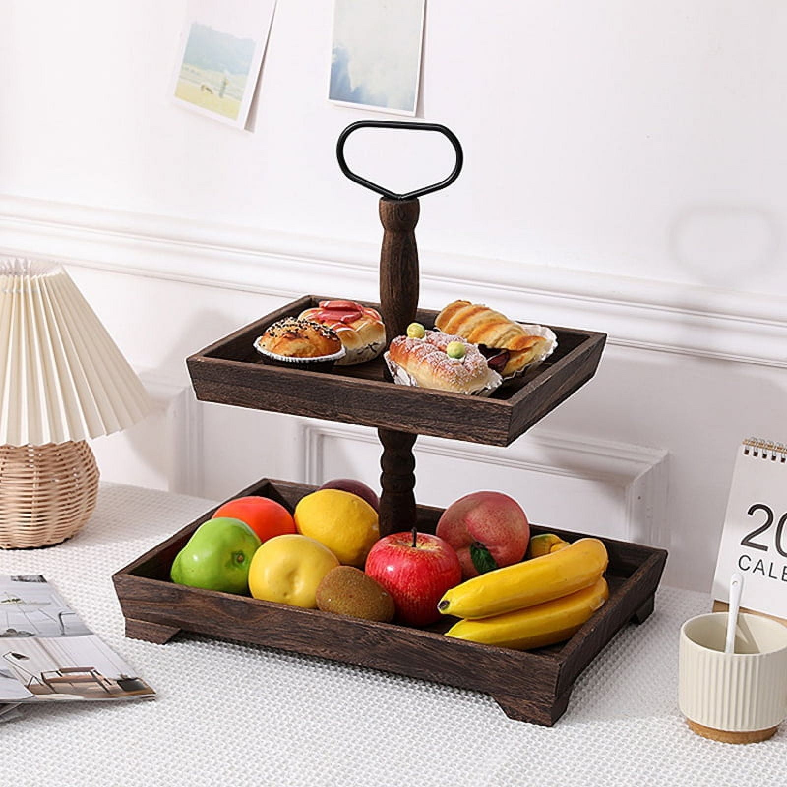 Dessert Stand Double Layer Cake Tray Dessert Decoration Tray Display ...