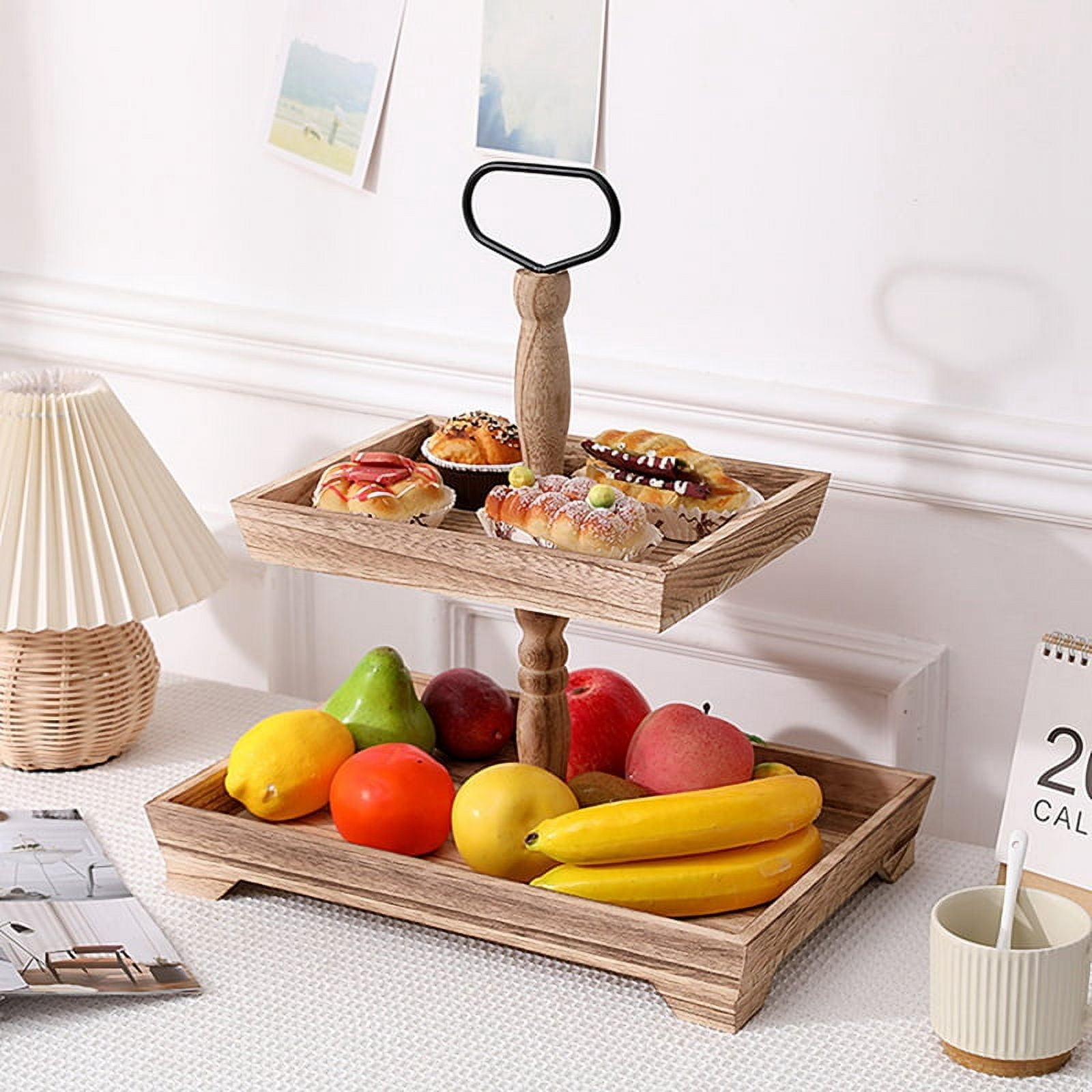 Dessert Stand Double Layer Cake Tray Dessert Decoration Tray Display ...