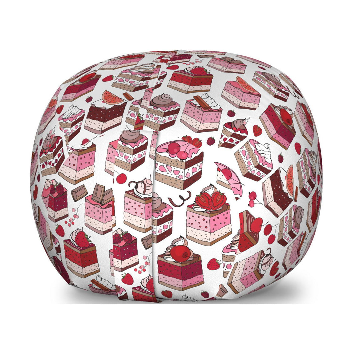 Dessert Storage Toy Bag Chair, Delicious Cake Slices with Different ...