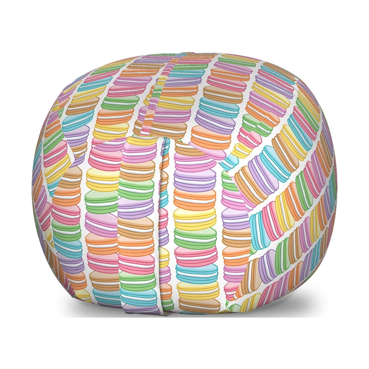 Dessert Storage Toy Bag Chair, French Macarons Delicious Cuisine Paris ...