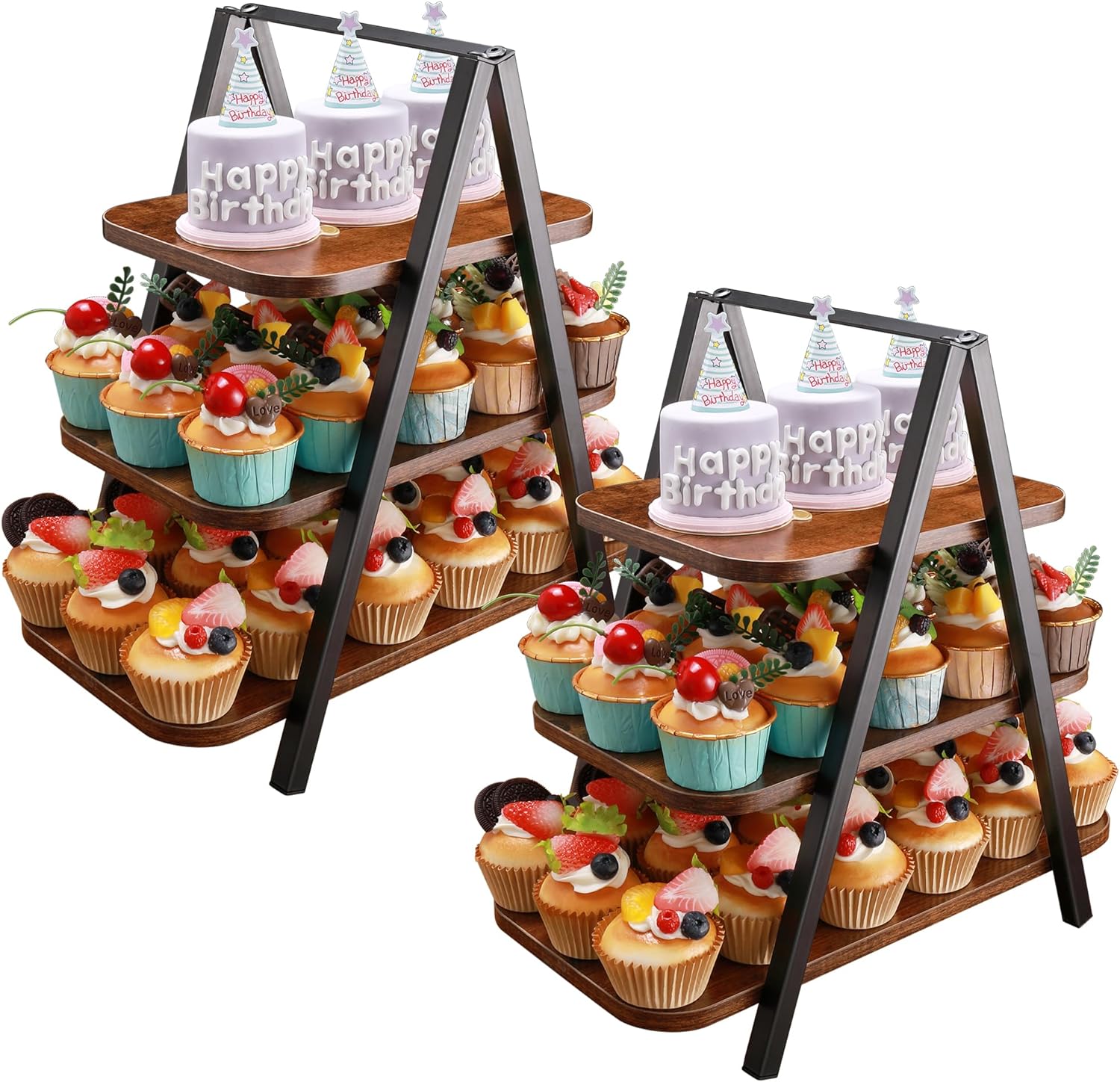 Dessert Table Display Set, Cupcake Stand for Dessert Table, 2 Set ...