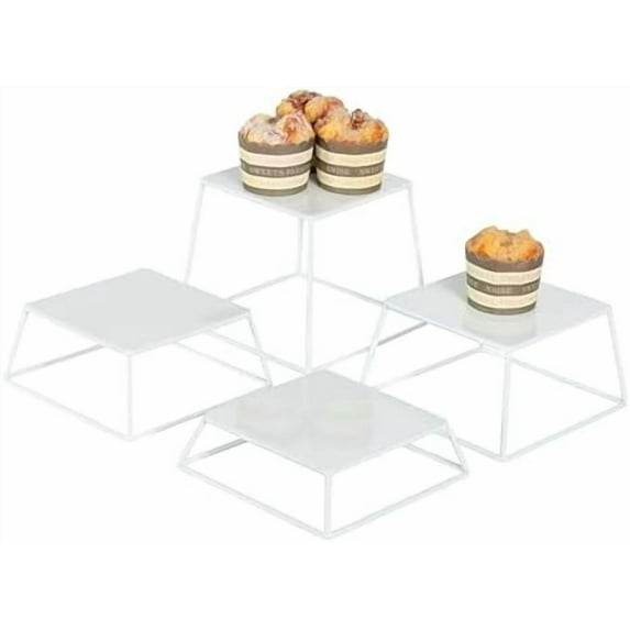 Dessert Table Risers Display Stands Food display White Metal Square ...