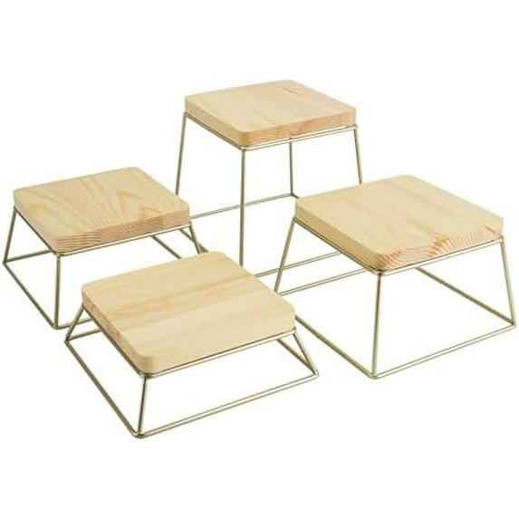 Dessert Table Risers Display Stands Food display Wood Metal Square ...