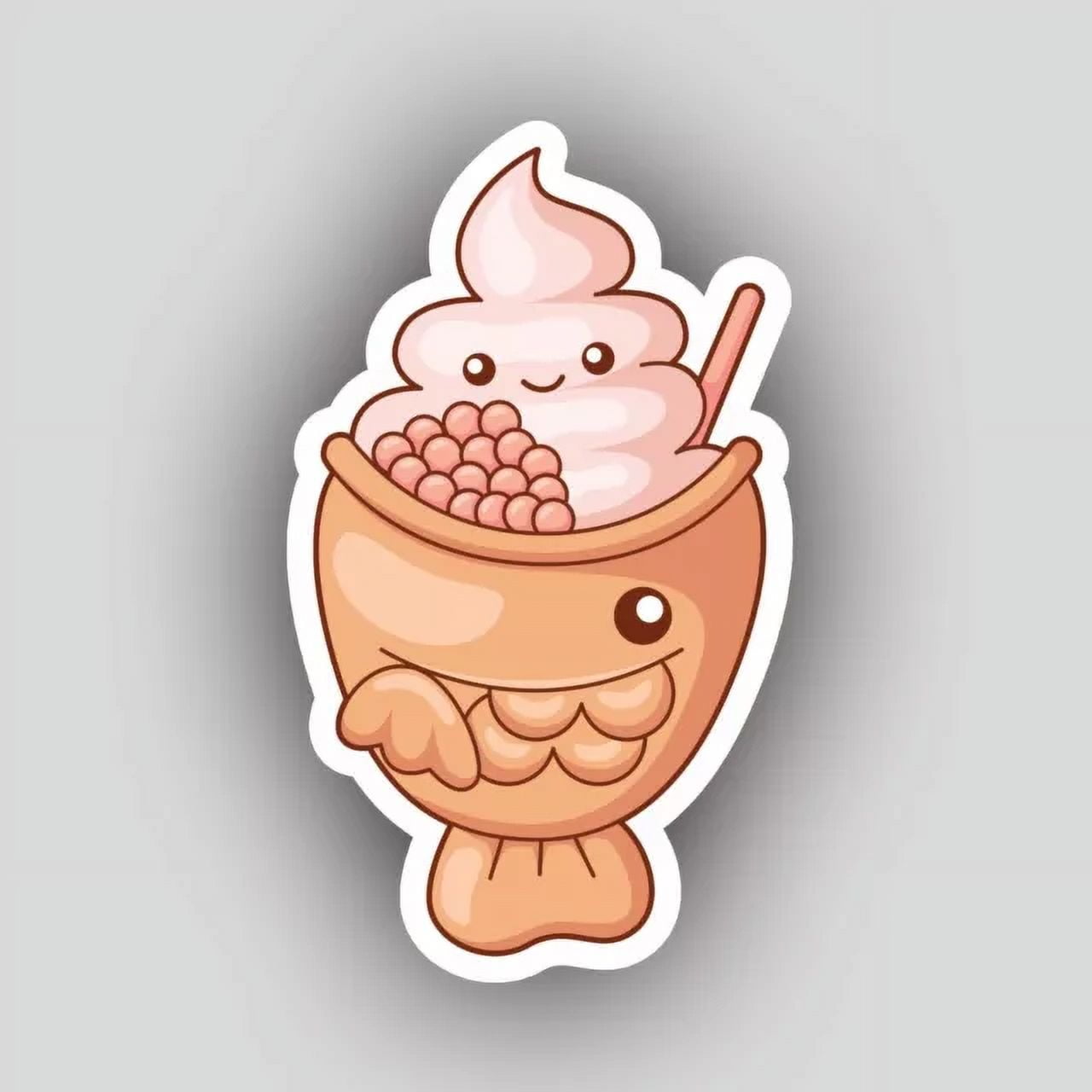 Dessert Taiyaki Fish Shaped Ice Cream Japan Japanese Street Sticker ...