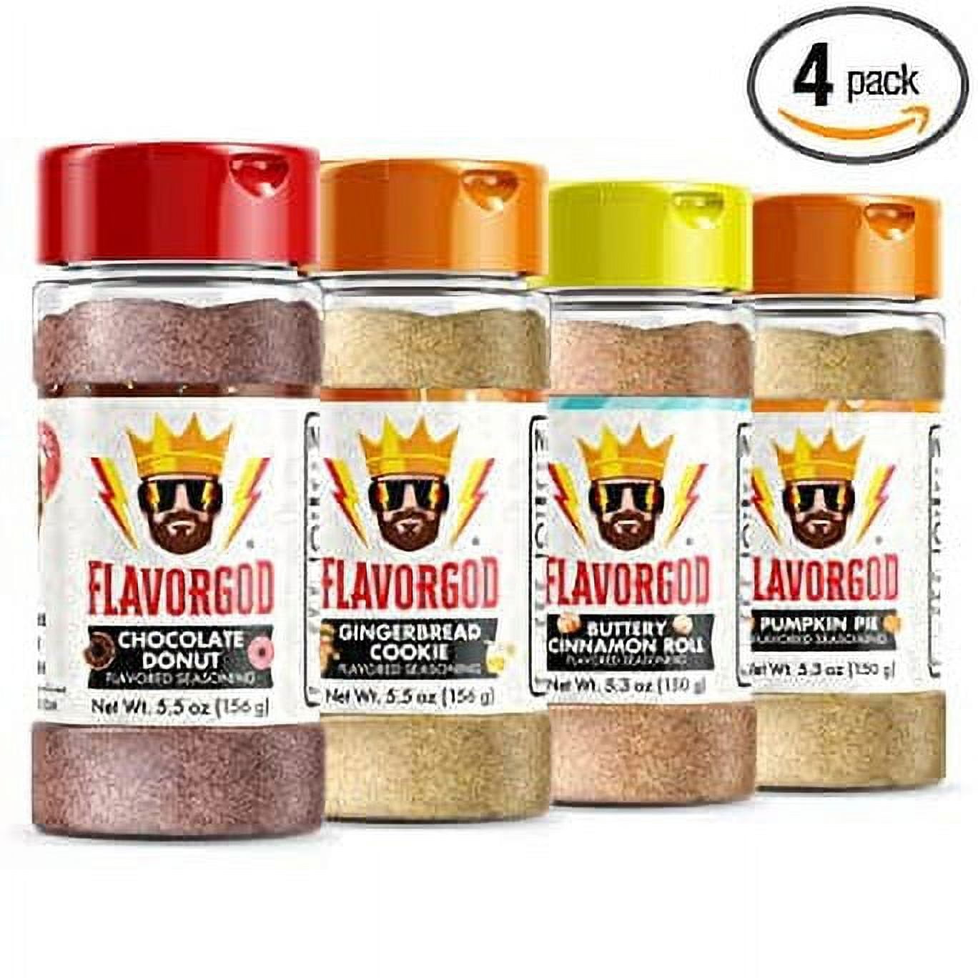 Flavor God, Dessert Topper 4 Bottle Combo, 5.3/5.5 oz, Variety Set ...