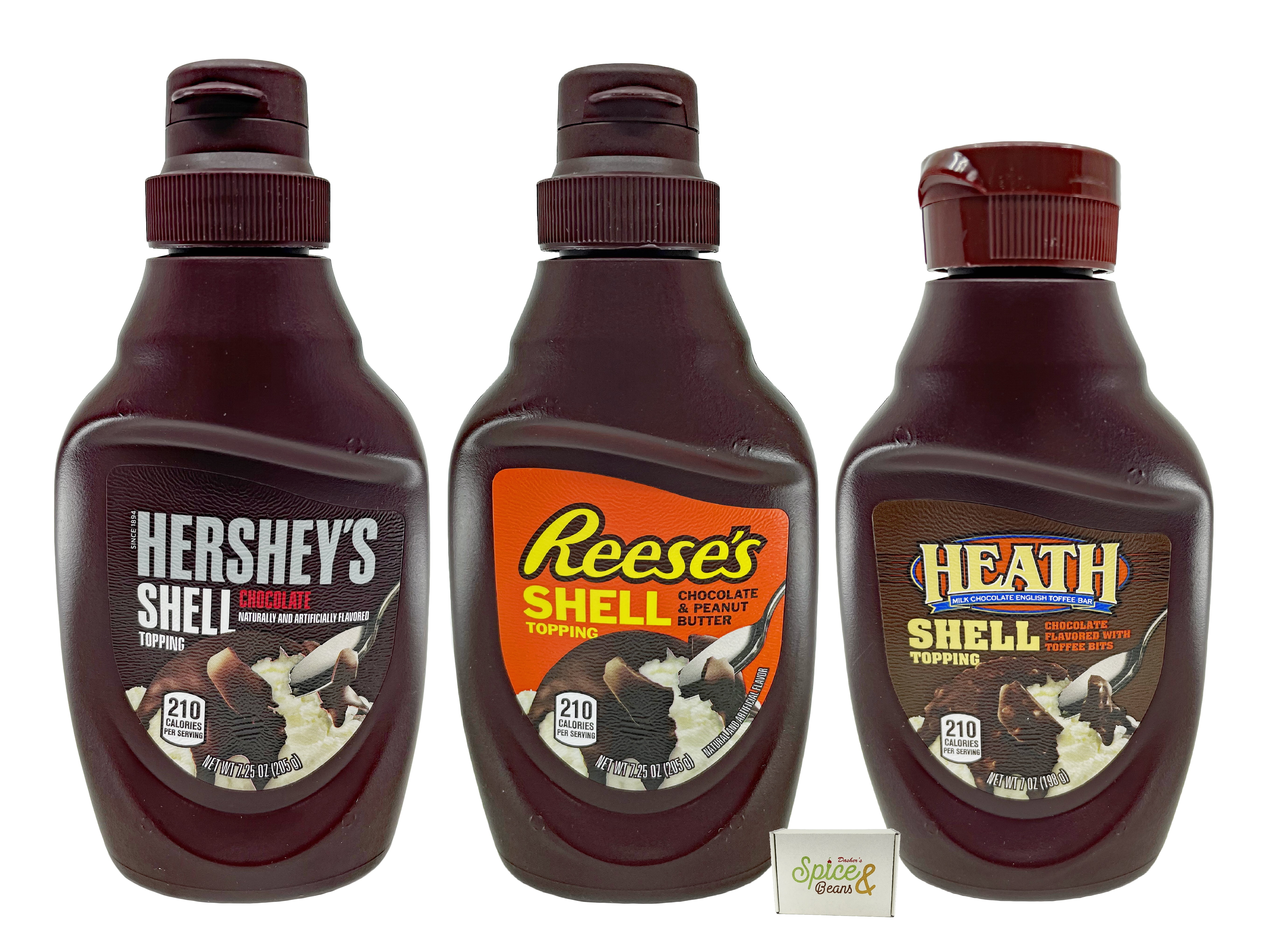 Dasher's Spice & Beans Dessert Topping Shell Syrup 3 Pack, Hershey's ...
