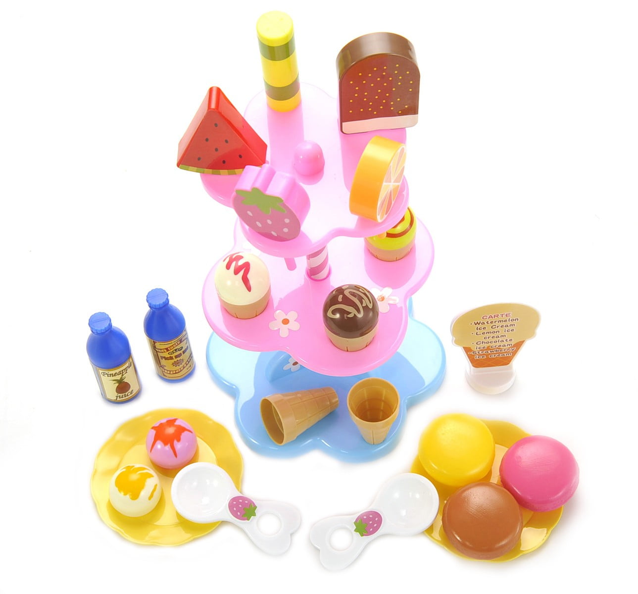 Dessert Toys Ice Cream and Desserts Tower Play Set, 6 Cones, 4 Popsicles, 16 Pieces - Walmart.com