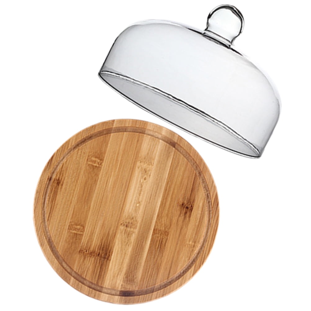 Dessert Tray Fruit Cakes Glass Dome with Base Dessert Displaying Stand ...