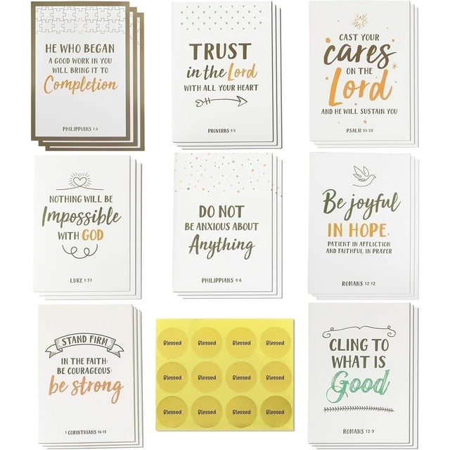 Dessie 56 Pack Inspirational Bible Verse Cards with Envelopes– 8 Unique ...
