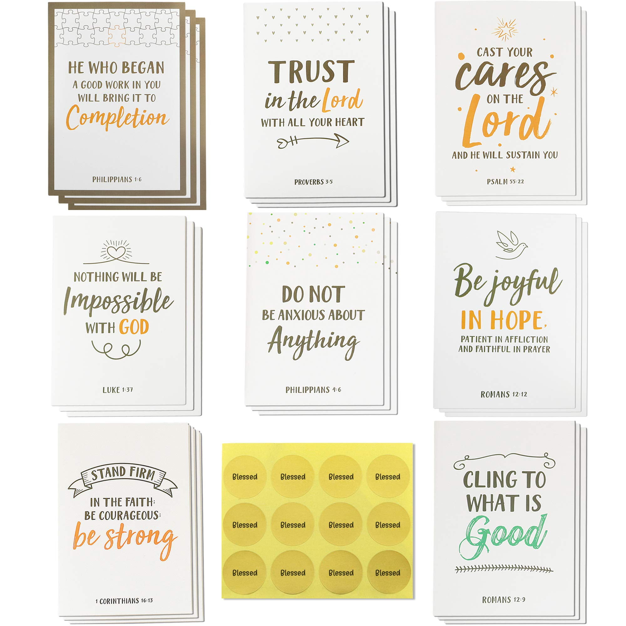 Dessie 56 Pack Inspirational Bible Verse Cards with Envelopes | 8 ...