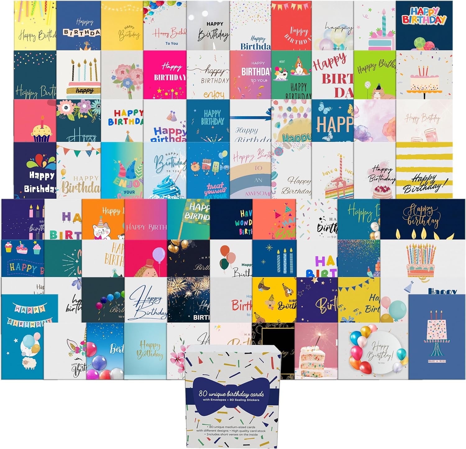 Dessie, 80 Happy Birthday Greeting Cards, 4‚Äù x 6‚Äù, With Unique ...