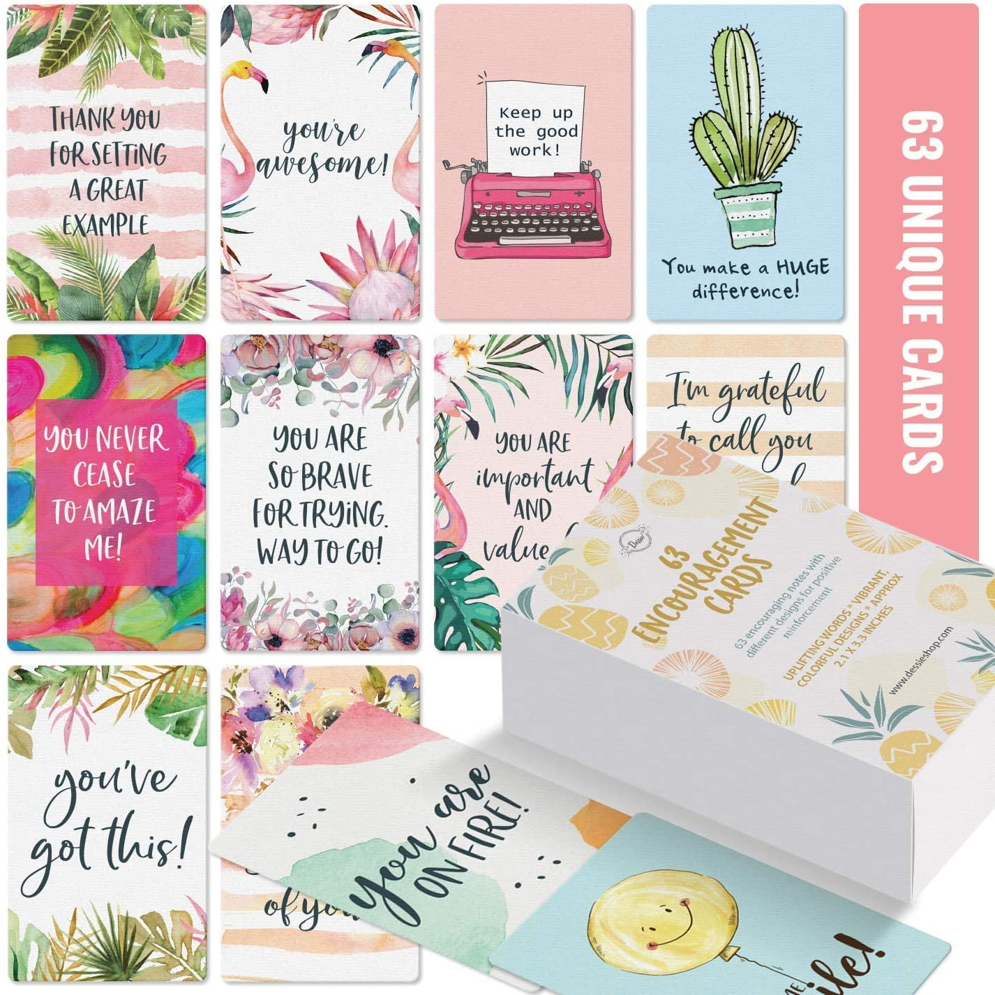 Dessie Motivational Cards, 63 Unique Encouragement Cards, Business Card ...