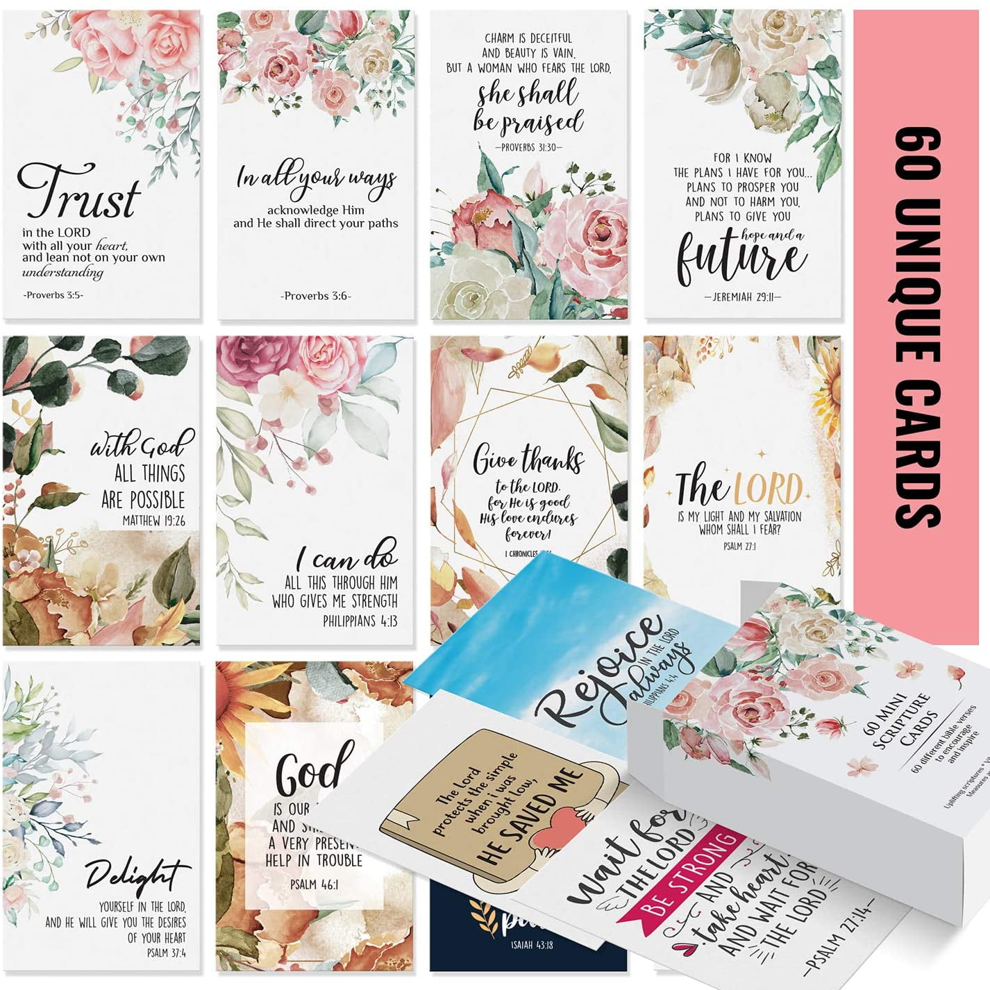 Dessie Prayer Cards - 60 Mini Scripture Cards with Assorted Bible ...