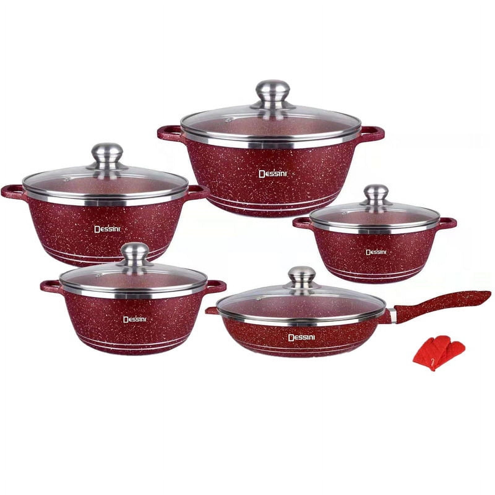 Dessini 12 Piece Nonstick Granite and Aluminium Cookware Set - Walmart.com