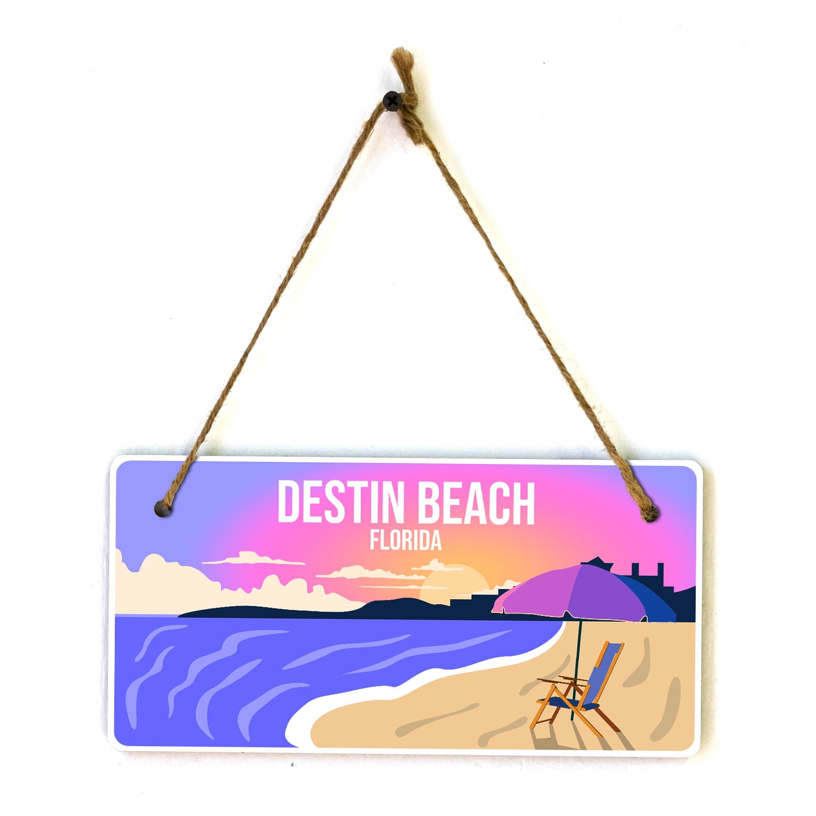 Destin Beach, Florida 5x10 Hanging Plus Wall or Door Sign | Rustic ...