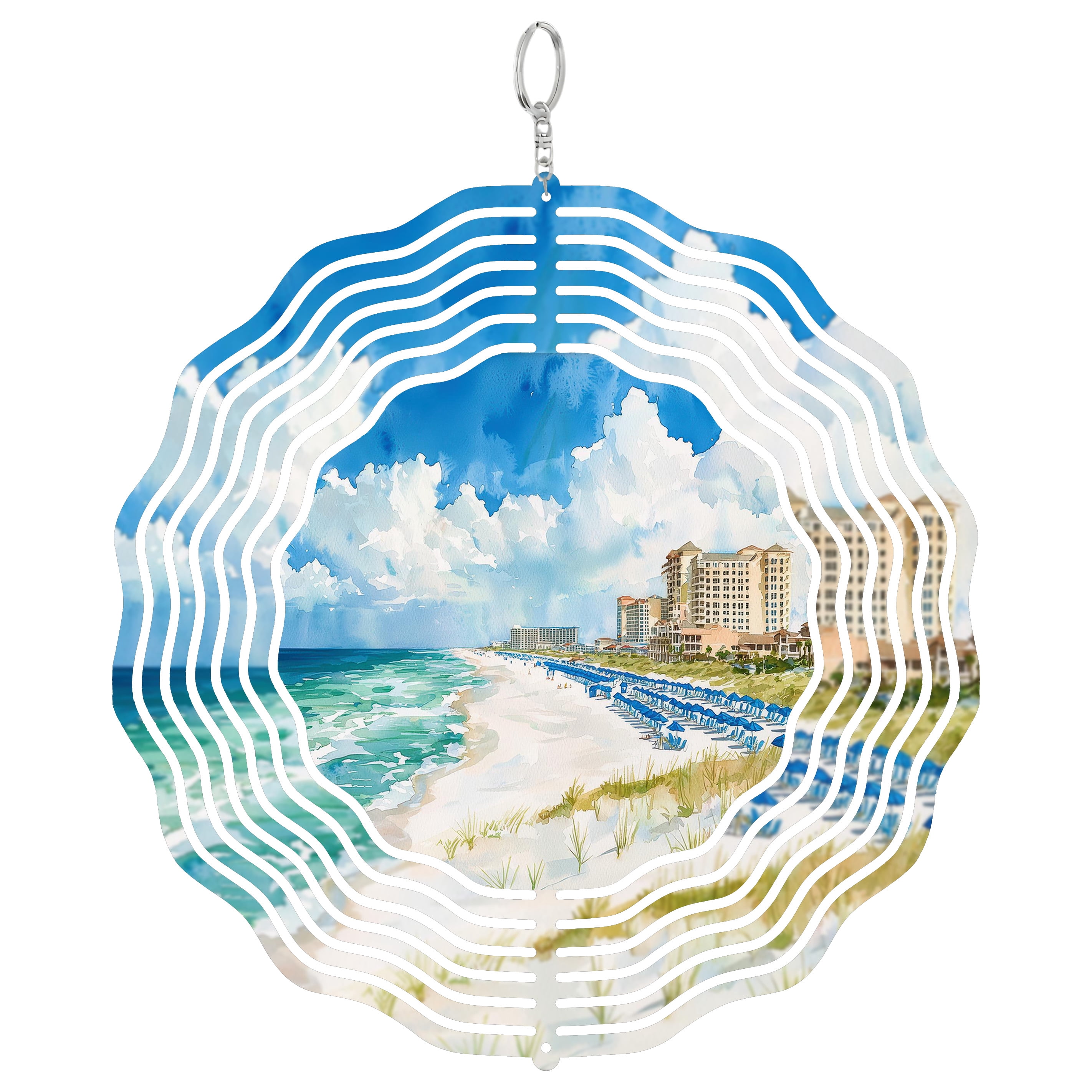 Destin Florida 3D Wind Spinner Stainless Steel Kinetic Art Garden Decor ...