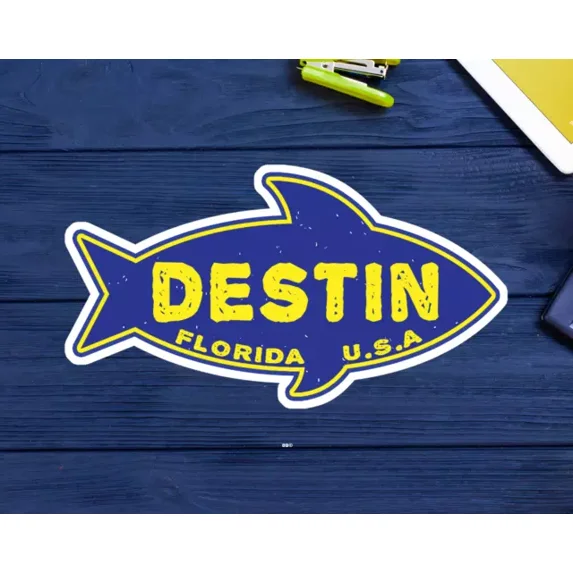 Destin Florida Fish Decal Sticker X Phone Decal Water Bottle Stickers ...